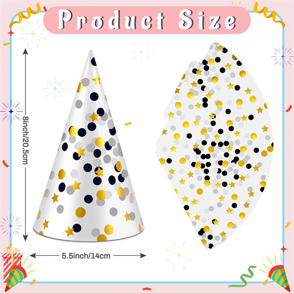 20PC Happy Birthday Cone Cap Supplier - toptradesourcing