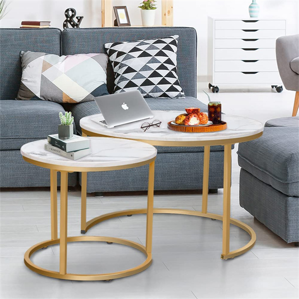 2 PCS Marble Nesting Table Wholesale - toptradesourcing