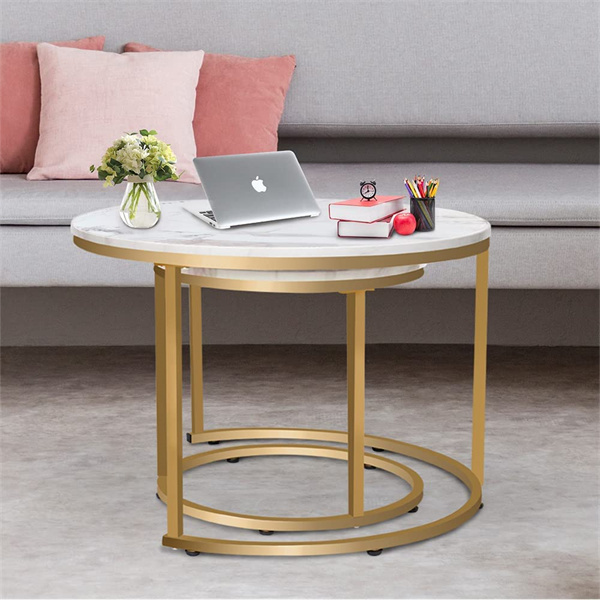 2 PCS Marble Nesting Table Wholesale - toptradesourcing