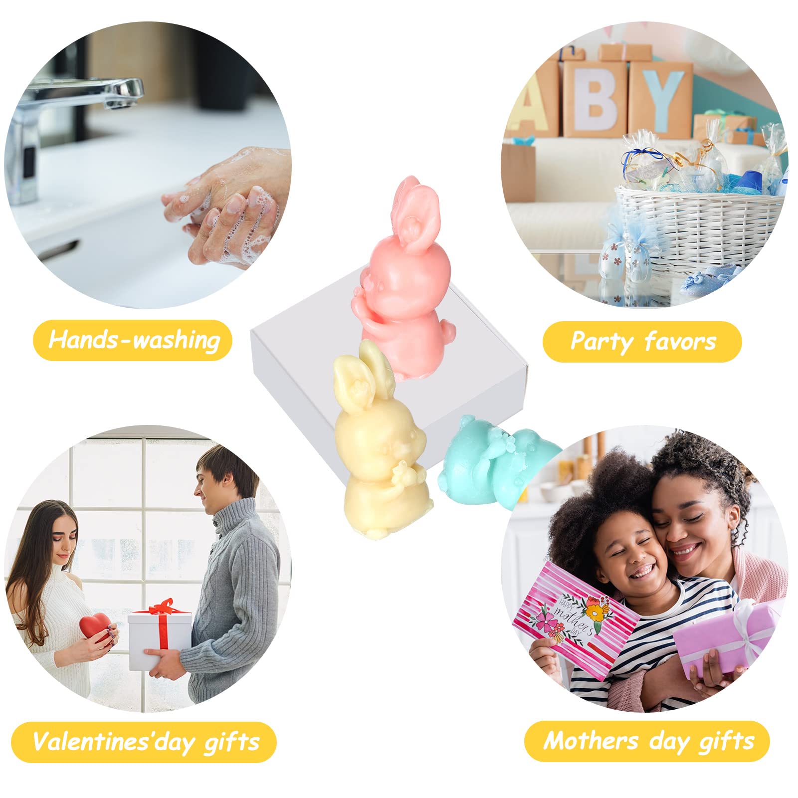 8PC Easter Bunny Shaped Soap Custom - toptradesourcing